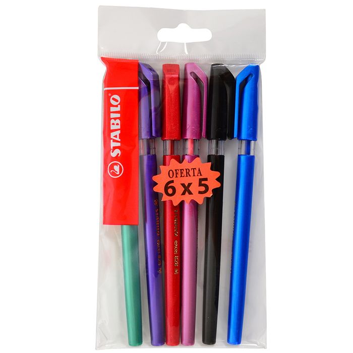 Bolígrafo STABILO Excel 6 x 5 surtidos - disco