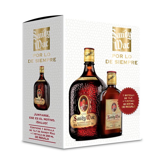 Whisky Escocés Sandy Mac + Petaca - disco