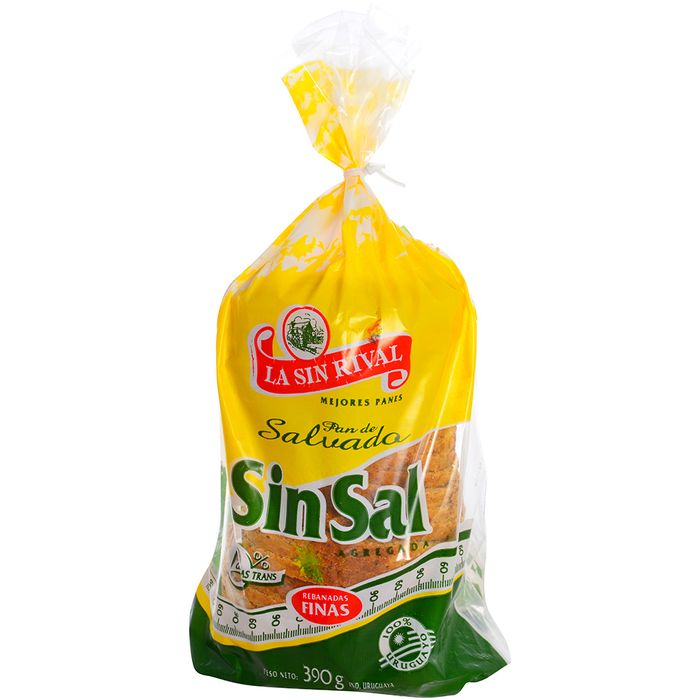 Pan salvado sin sal LA SIN RIVAL 390 g - disco