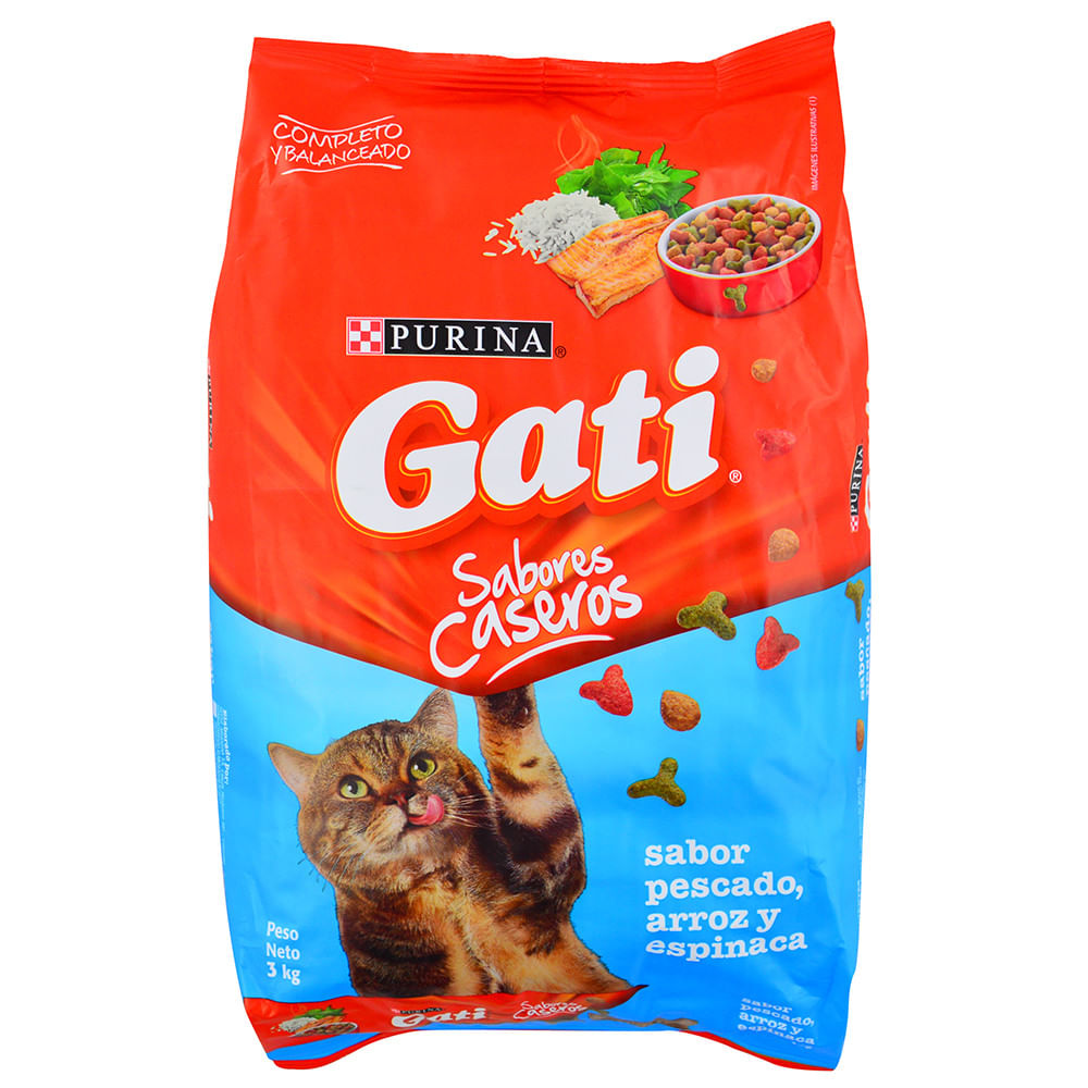 Alimento Gato GATI Pescado, Arroz y Espinaca 3 kg - disco
