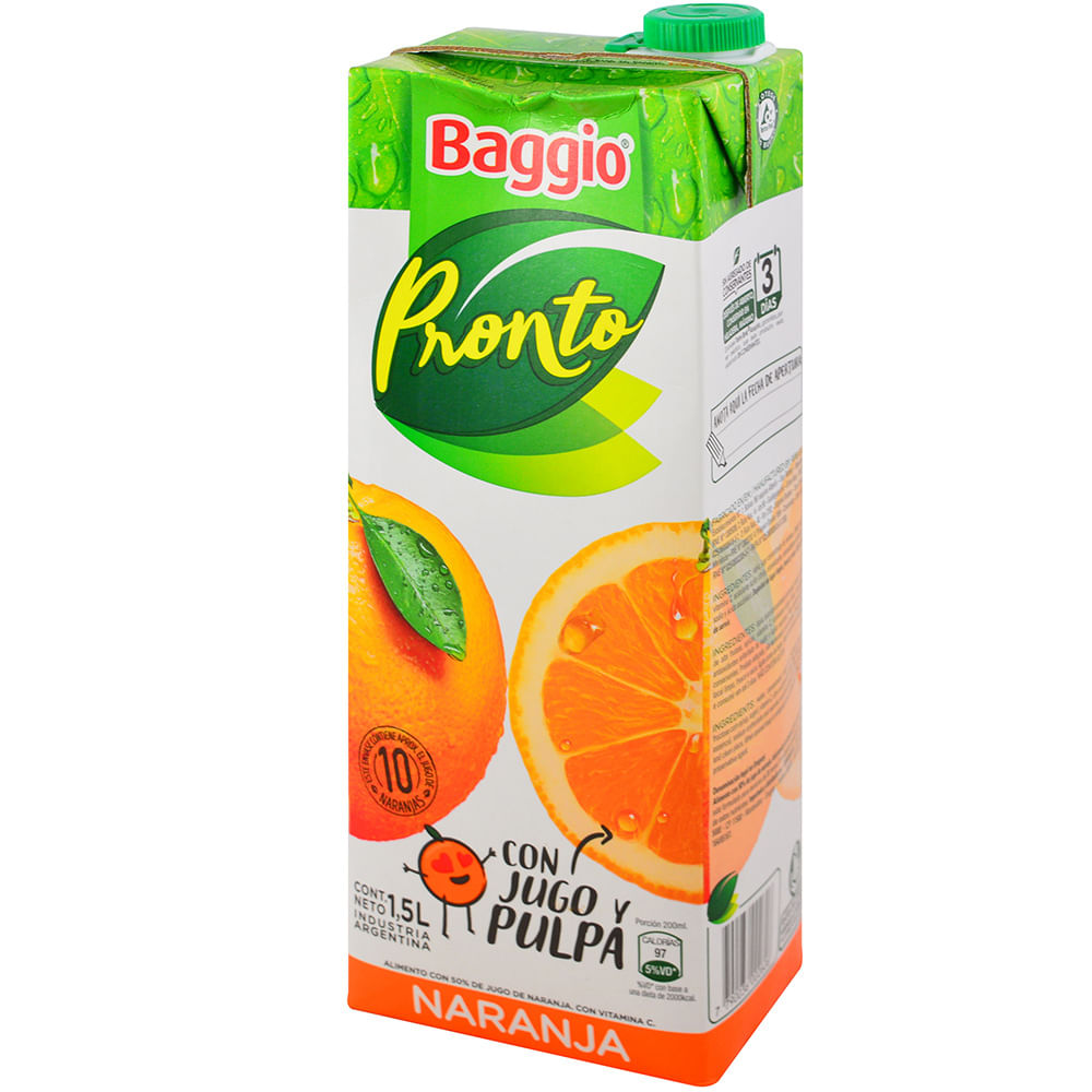 Jugo Baggio naranja 1,5 L - disco
