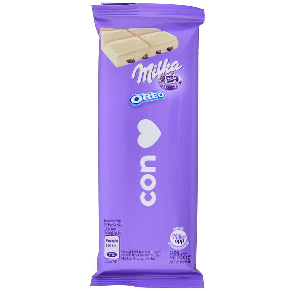 Chocolate MILKA Oreo blanco 55 g - disco