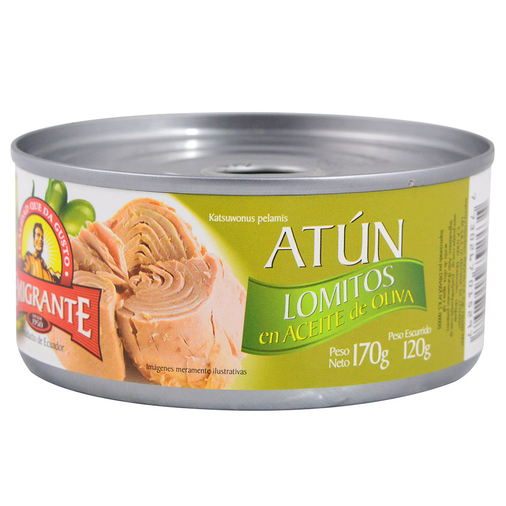 Atún lomito en aceite de oliva EMIGRANTE 170 g - disco
