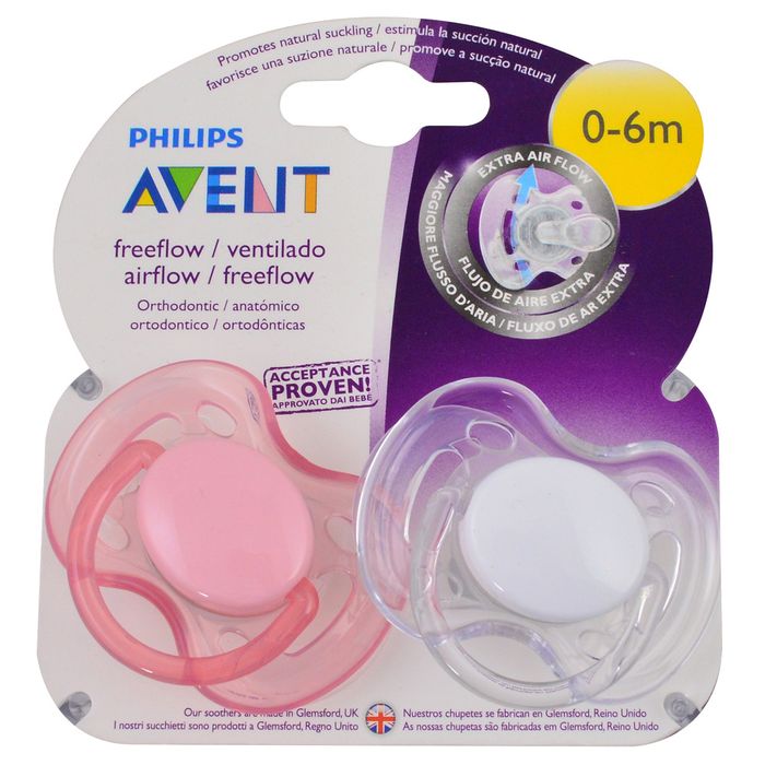 Set x 2 chupetes Avent silicona free flow - disco
