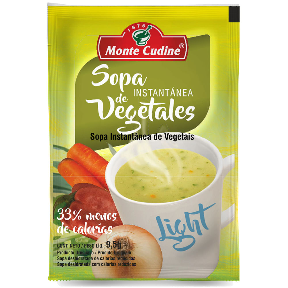 Sopa vegetales MONTE CUDINE light instantánea 12 g - disco