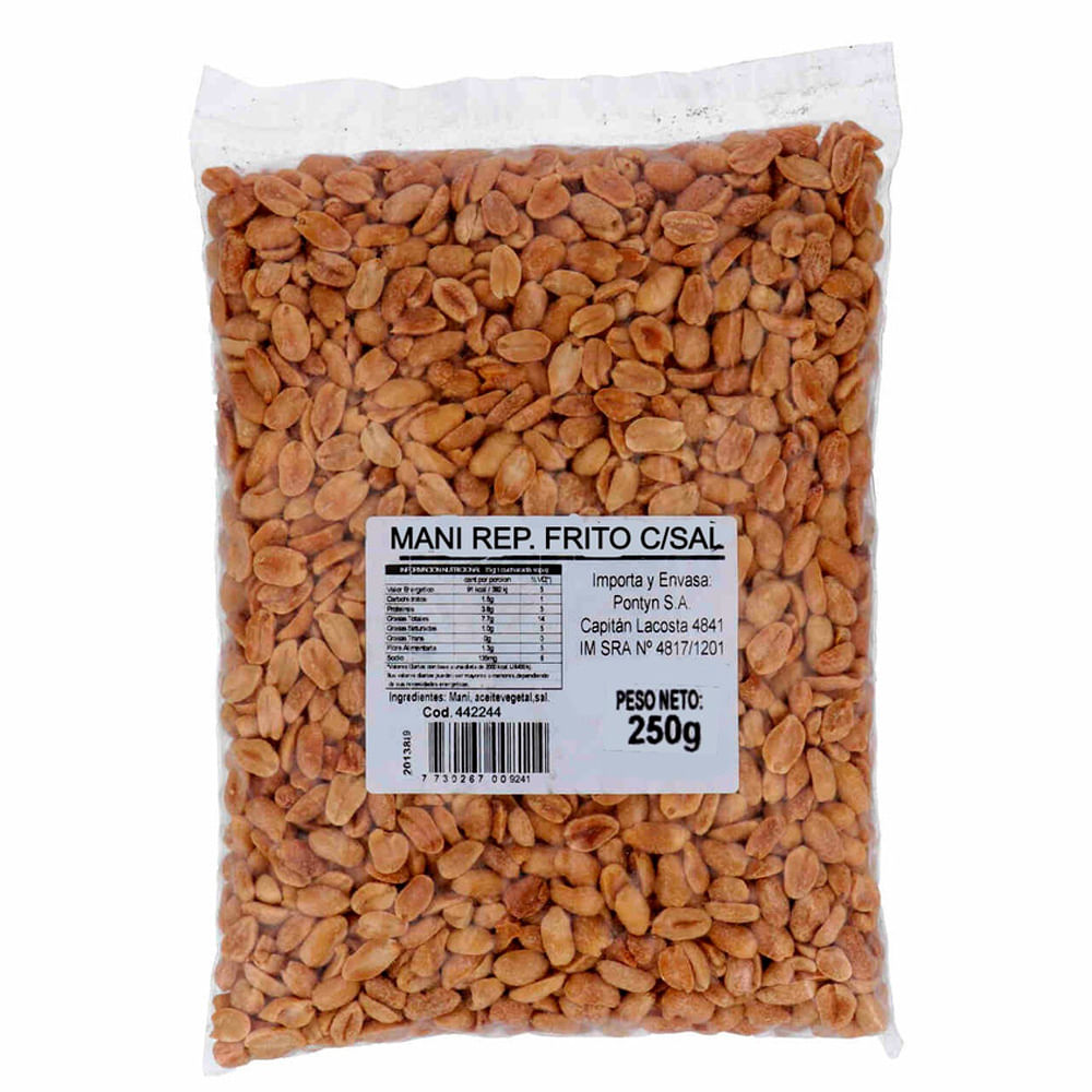 Maní repelado tostado con sal 250 g - devotoweb