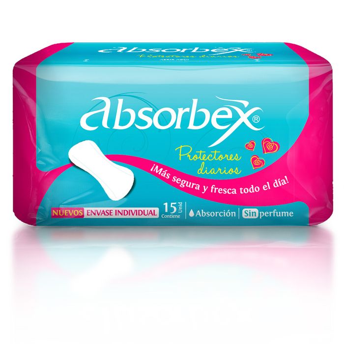 Protector diario ABSORBEX sin perfume 15 un. - devotoweb
