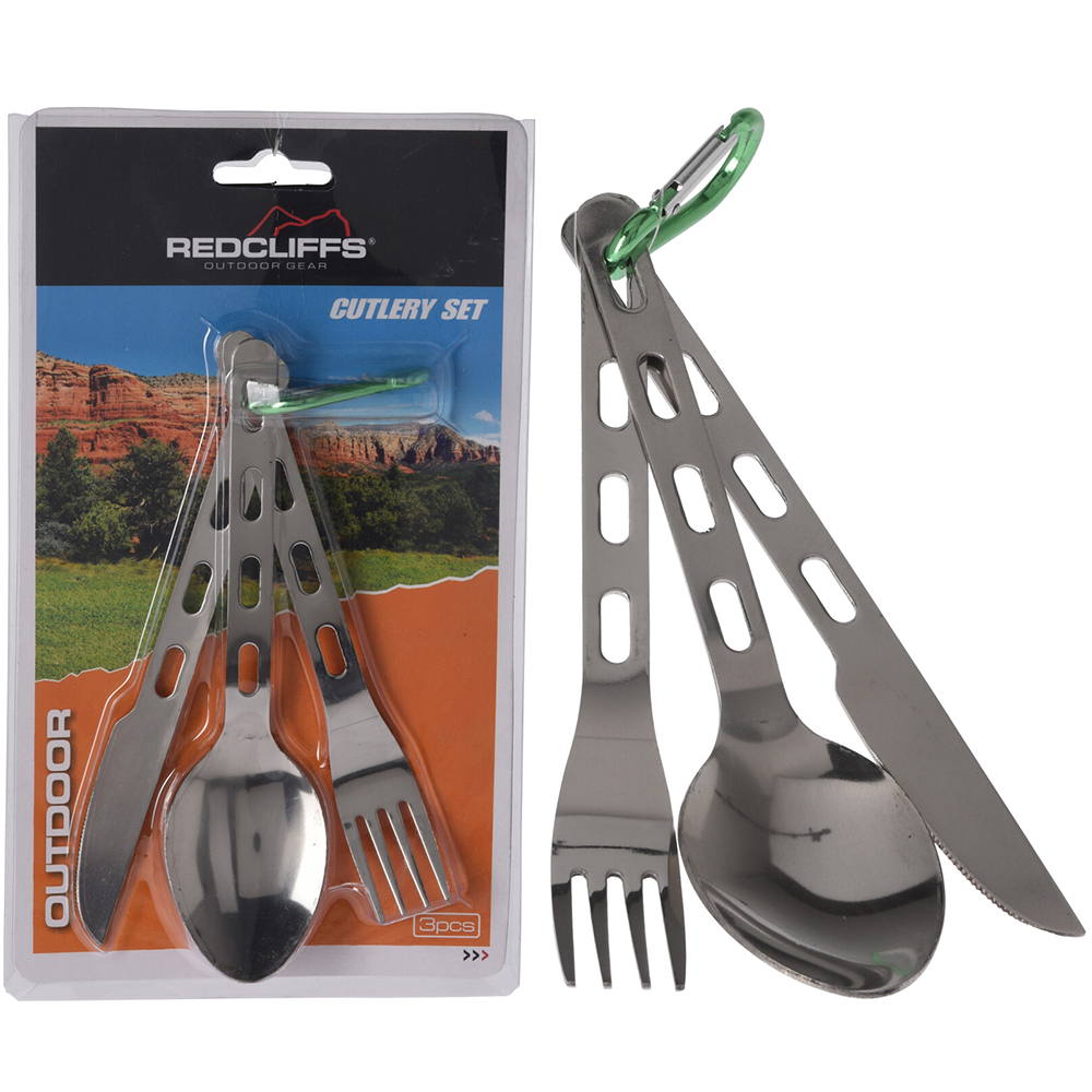 Set 3 cubiertos inoxidable camping - disco