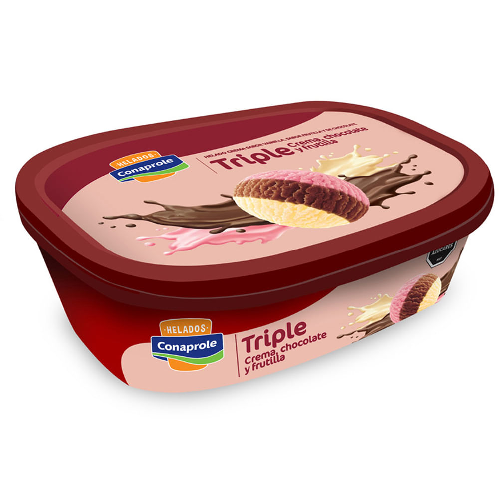 Helado CONAPROLE triple crema-chocolate-frutilla 1 L - devotoweb