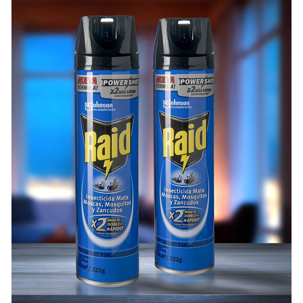 Pack x 2 insecticida RAID azul 360 cc con 20% dto. - devotoweb