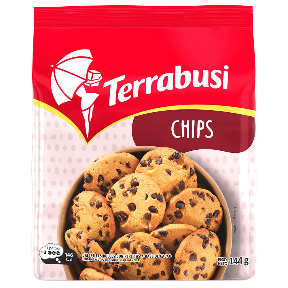 Galletitas TERRABUSI con chips chocolate 144 g - disco