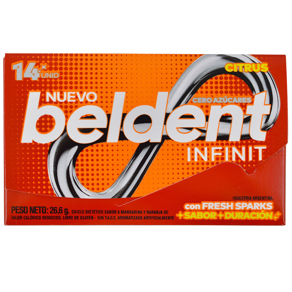 Chicle BELDENT Infinit citrus 14 un. - devotoweb