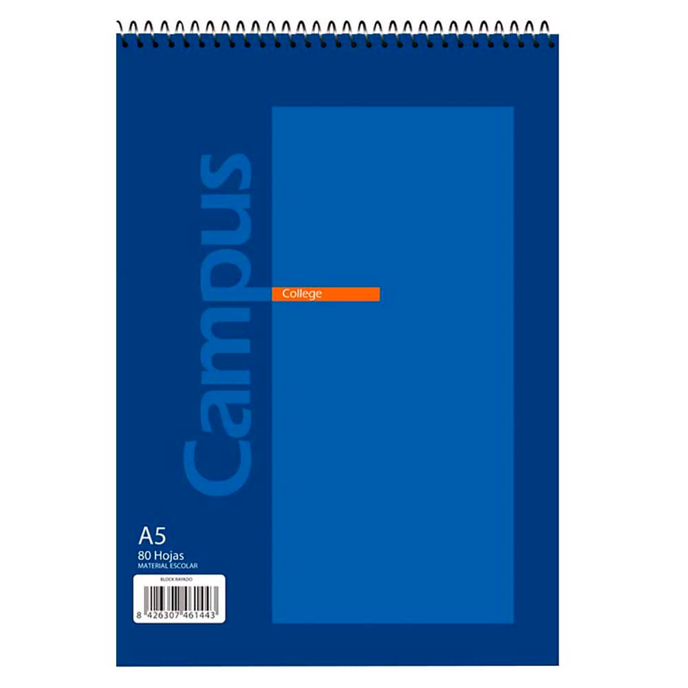 Block CAMPUS A5 rayado con espiral 70h tapa flexible - devotoweb