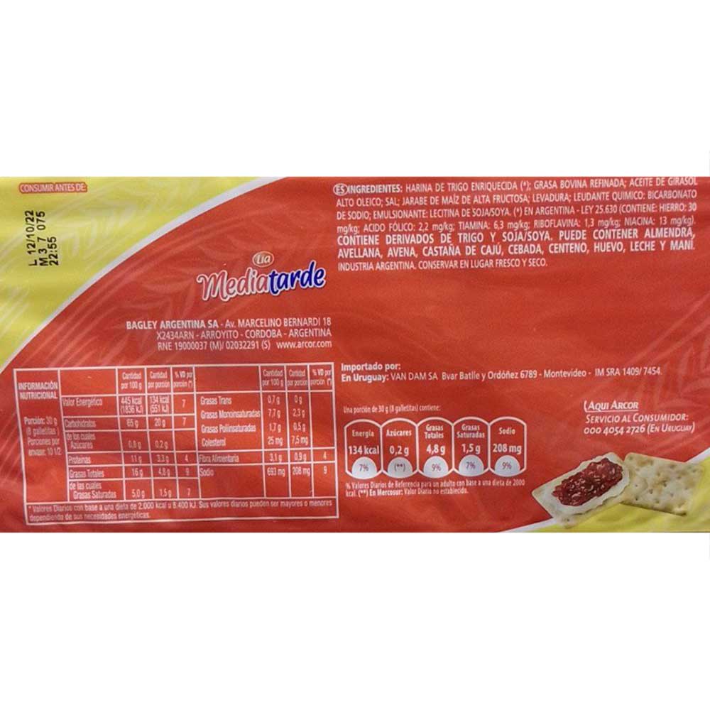 Galletas Cracker MEDIATARDE Lia 330 g - disco