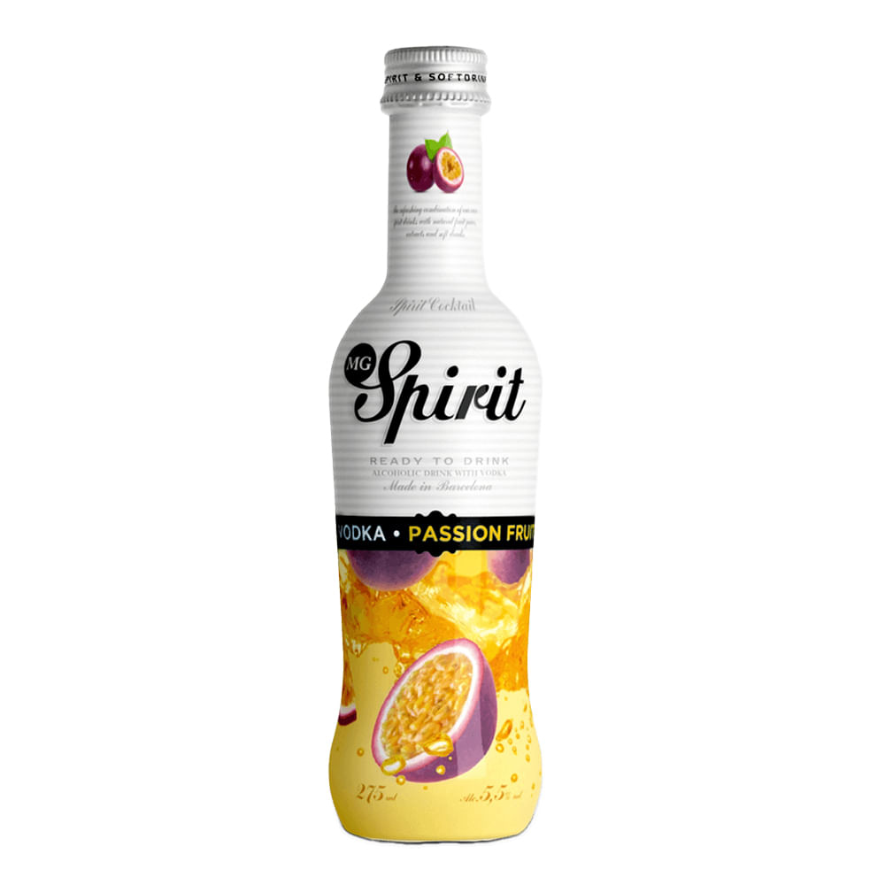 Bebida MG SPIRIT pasion fruit Hard Seltzer 275 ml - disco