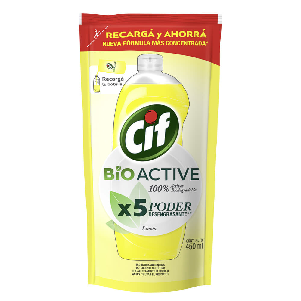 Detergente CIF Active gel limón 450 ml - devotoweb